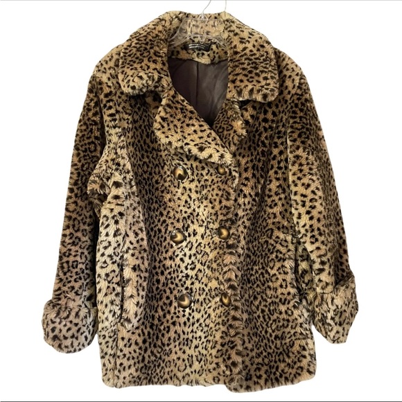 Utex | Jackets & Coats | Utex Classic Leopard Print Faux Fur Coat ...